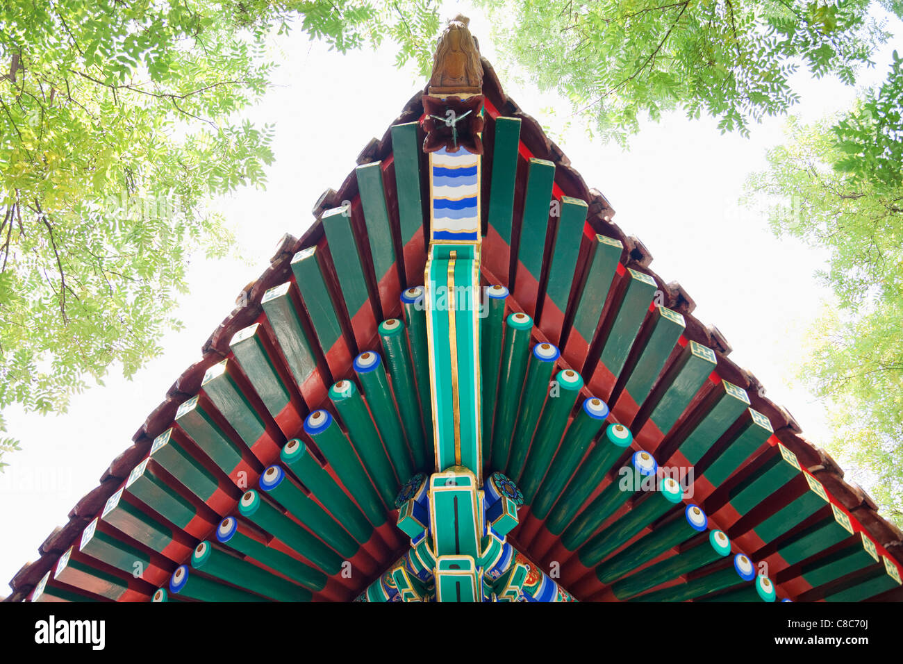 China, Beijing, Tibetan Lama Temple or Yonghe Gong, Roof Detail Stock ...
