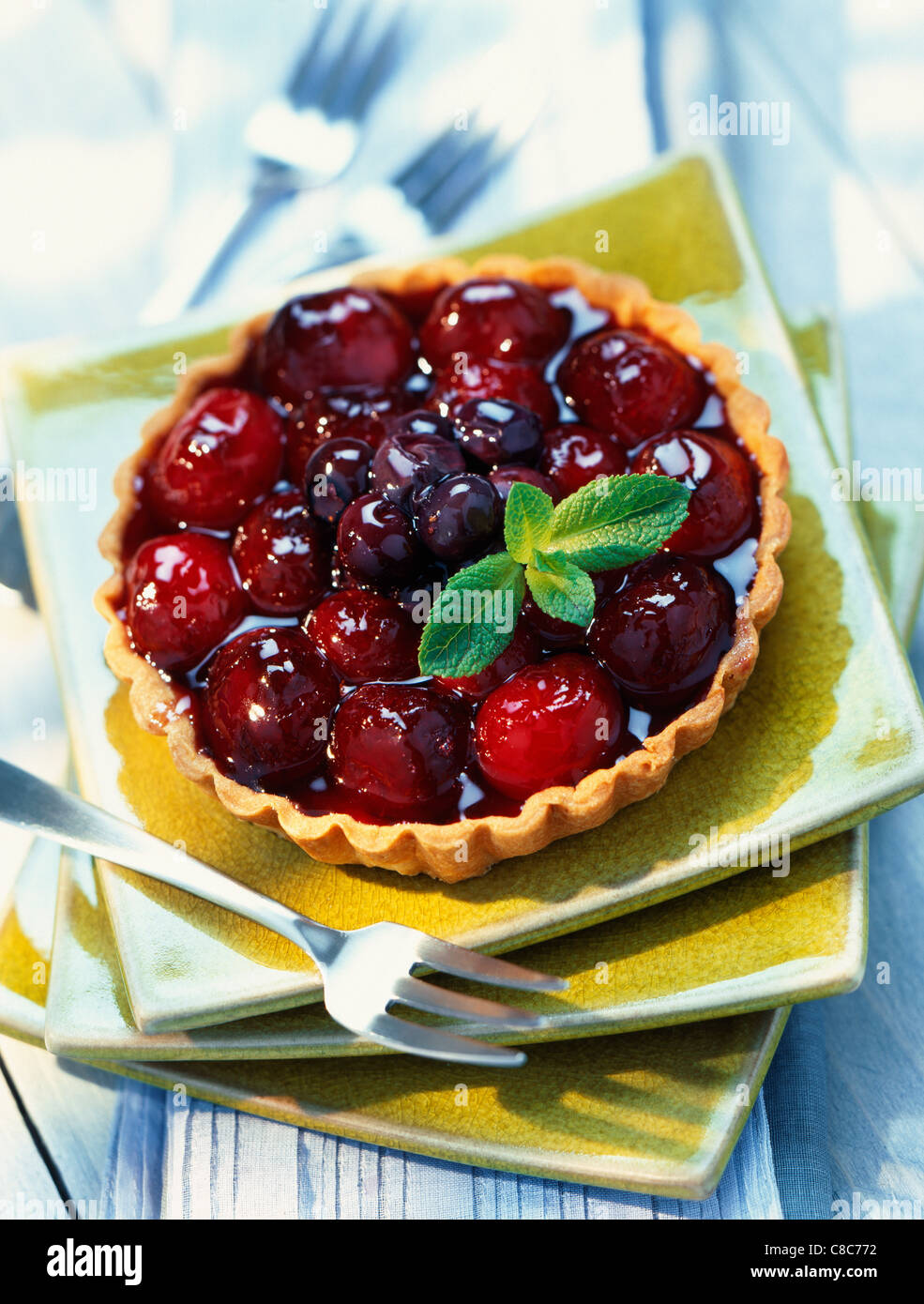 two summer fruit tart Stock Photo - Alamy