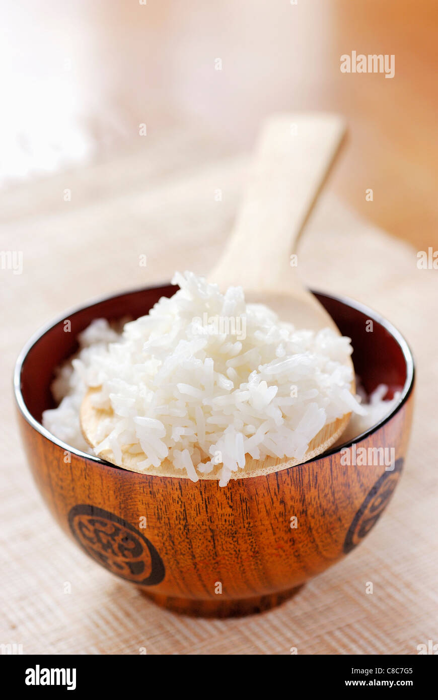 bowl of cooked white rice Stock Photo - Alamy