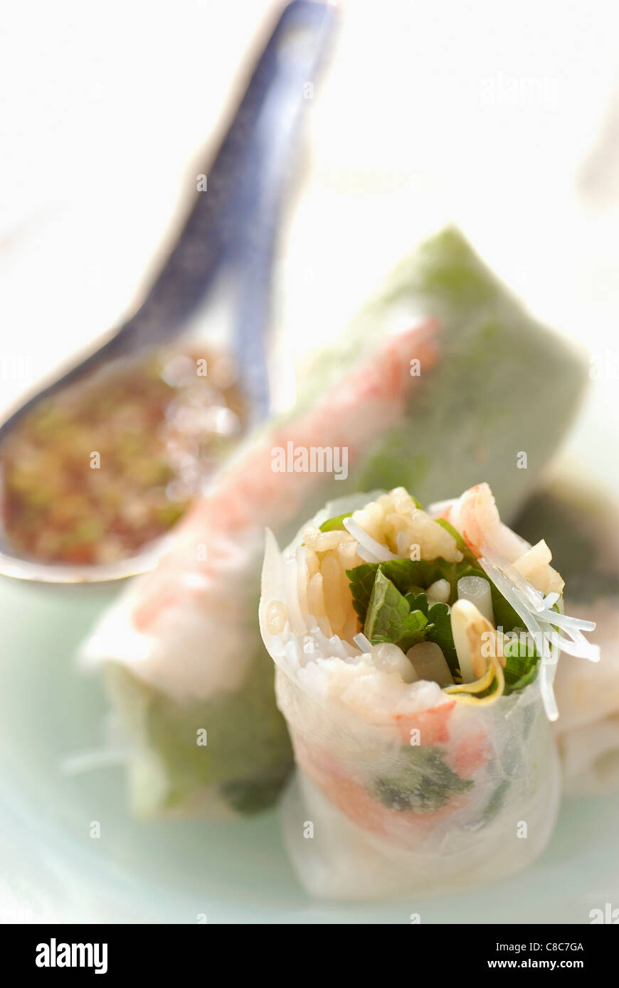 Coriander and rice spring rolls hi-res stock photography and images - Alamy