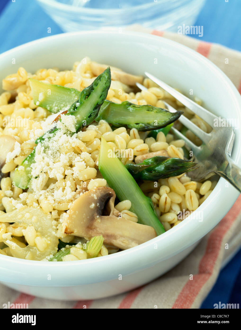 wheat and asparagus risotto Stock Photo - Alamy