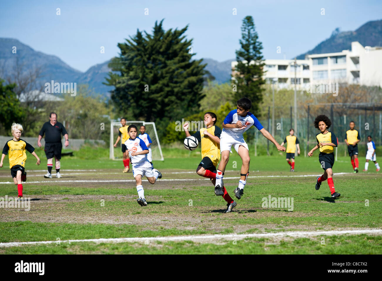 Football players of U11 team fighting for the ball at Rygersdal ...