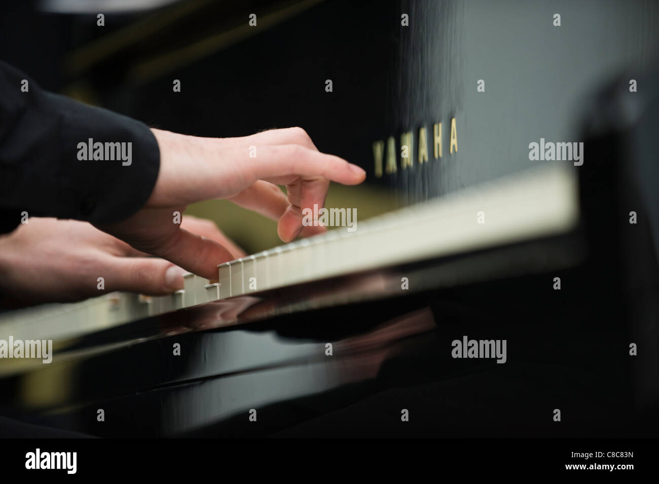 Pianist Sam Crowe playing on stage with his band The Sam Crowe Group at ...