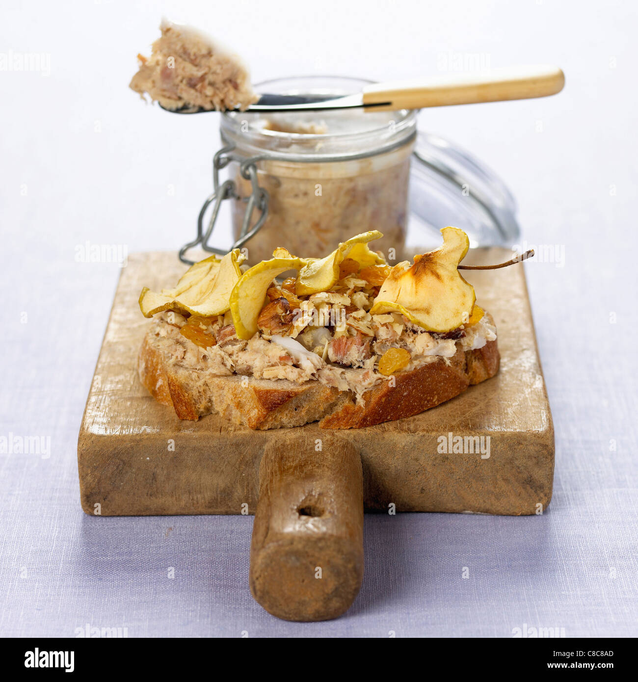 Rabbit rillettes open sandwich Stock Photo - Alamy