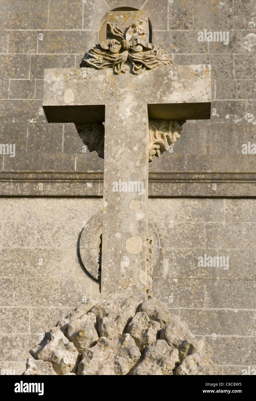 Religious cross made of stone Stock Photo - Alamy