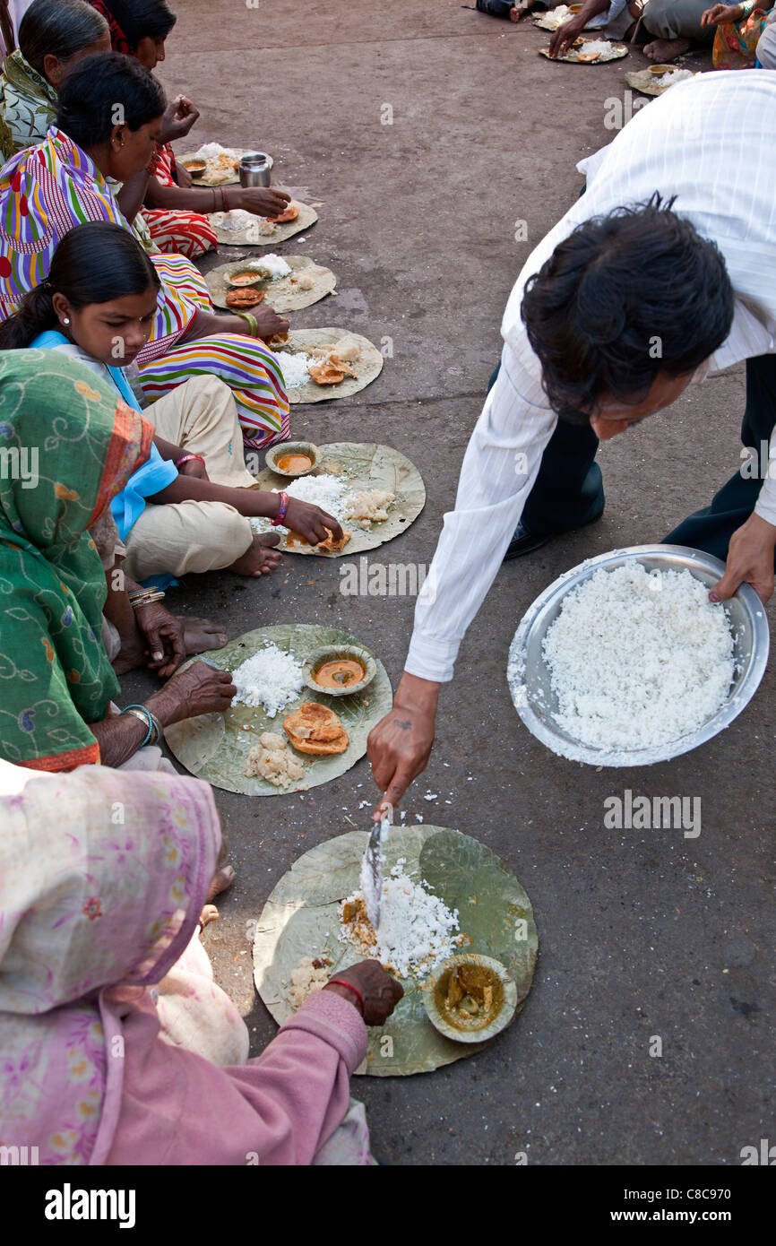 Man serving rice. Traditional indian thali. Nasik. Maharastra. India ...