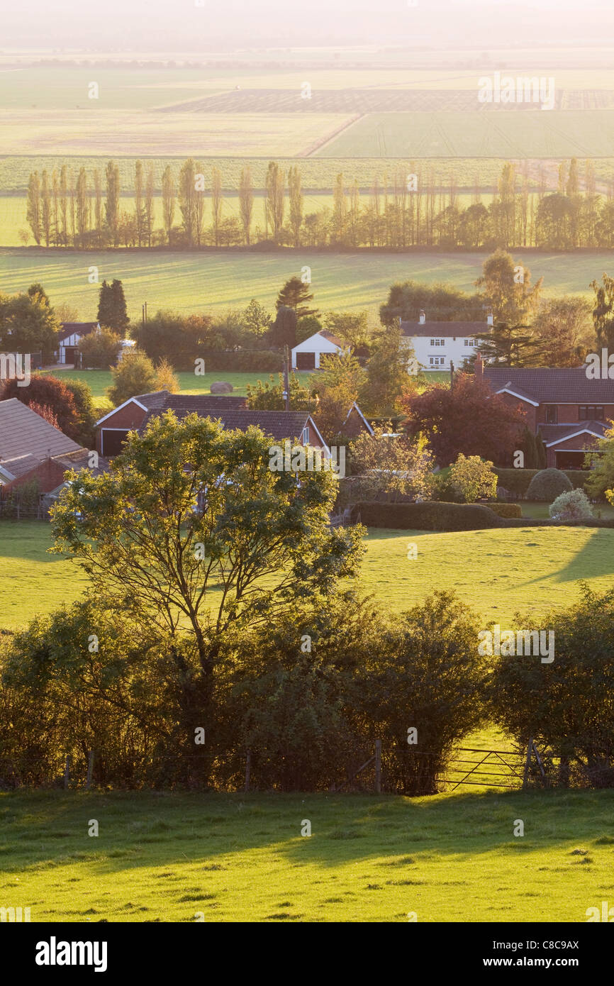 The North Lincolnshire village of Bonby on a sunny October evening ...