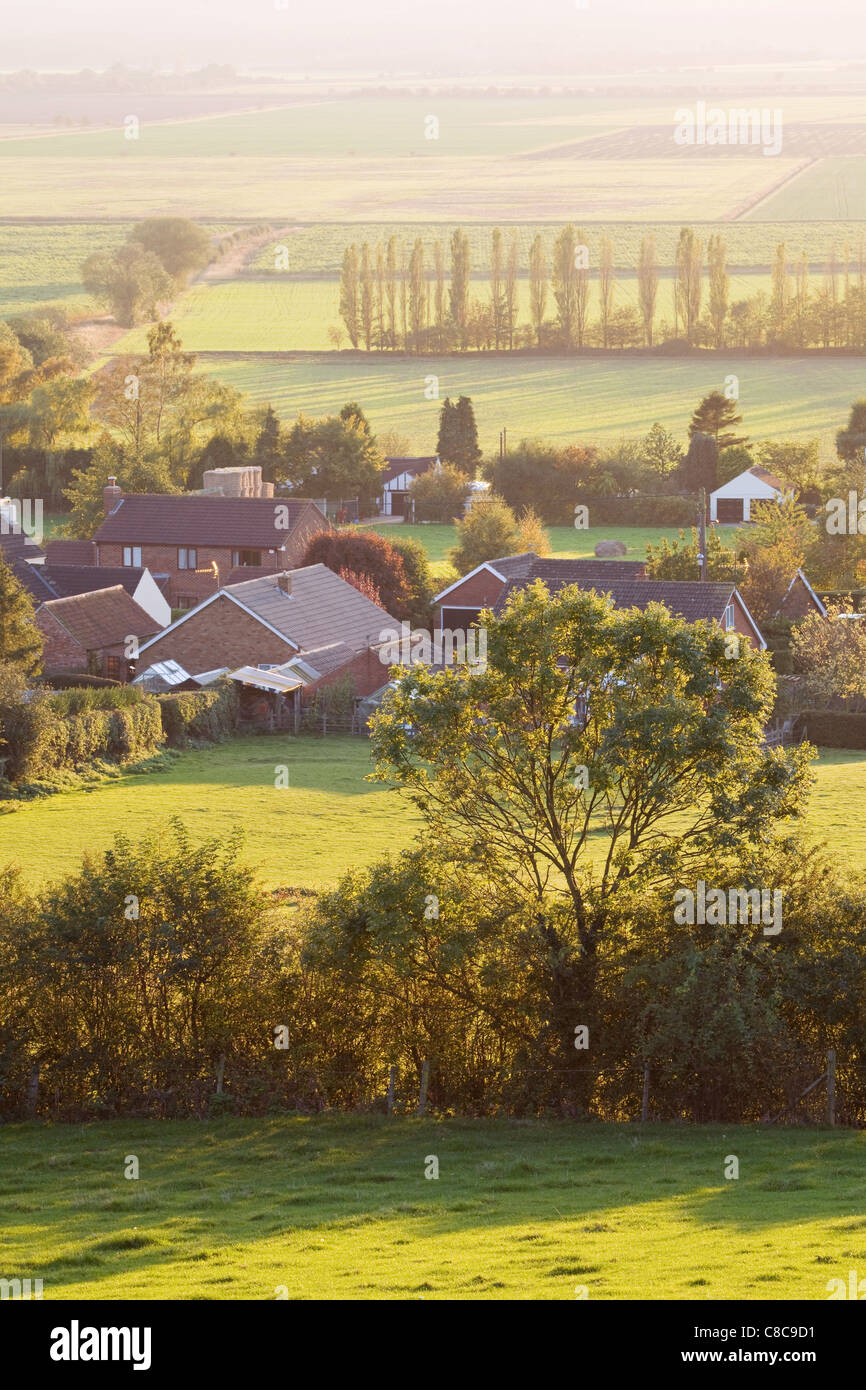 The North Lincolnshire village of Bonby on a sunny October evening ...