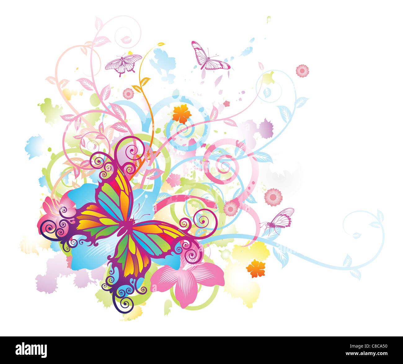 Abstract colourful background butterflies vector hi-res stock ...