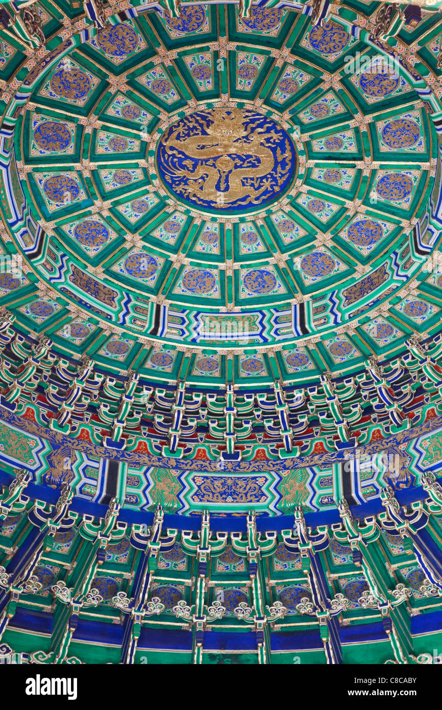 China, Beijing, Temple of Heaven or Tiantan, Interior Ceiling detail in ...