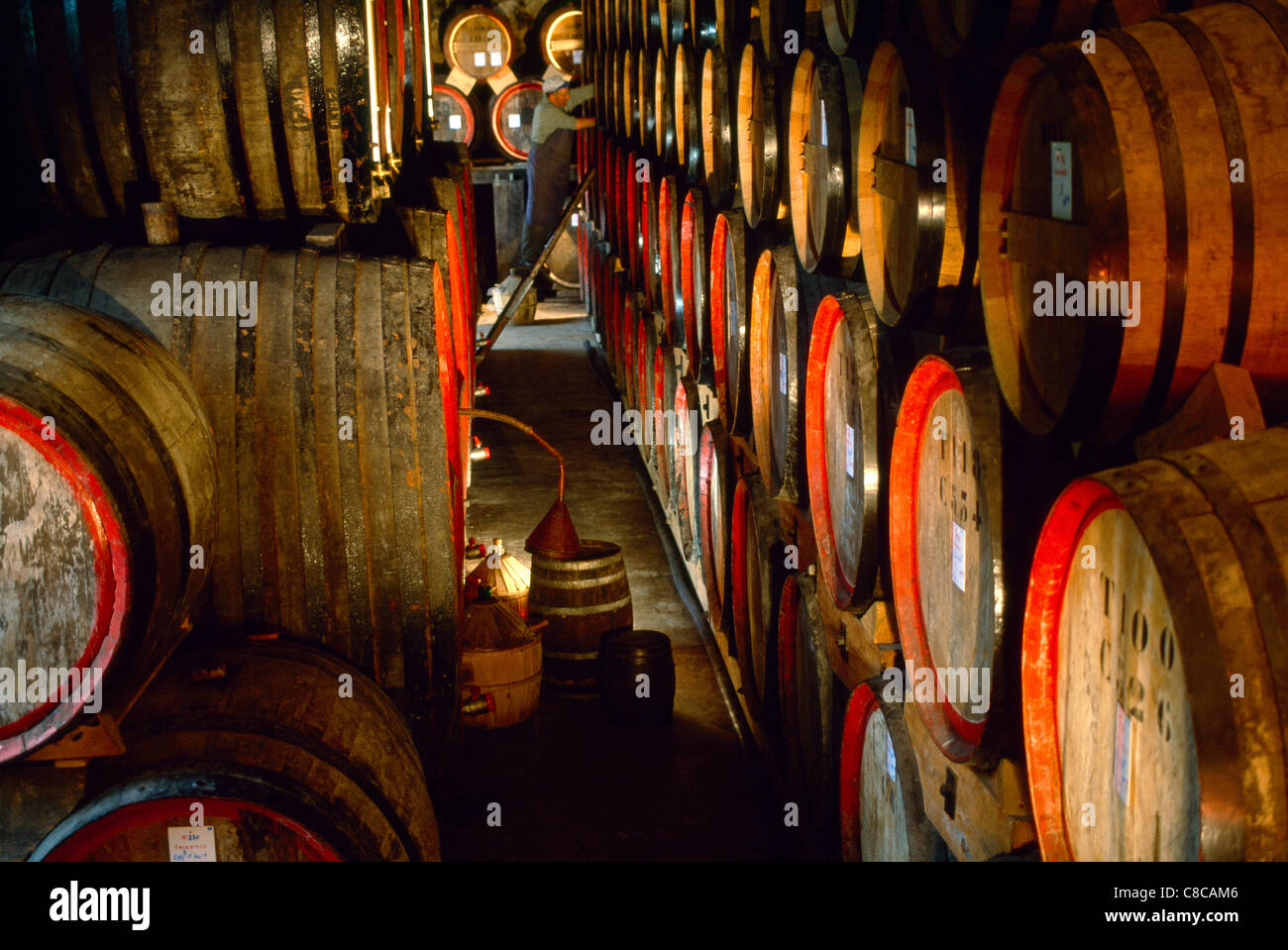 Calvados barrels, Normandy Stock Photo - Alamy