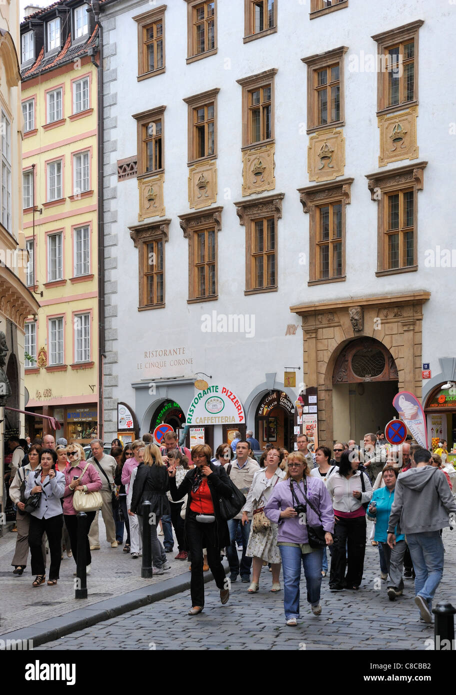 Old Town Square Staromestska namesti tour group Prague Czech Republic ...