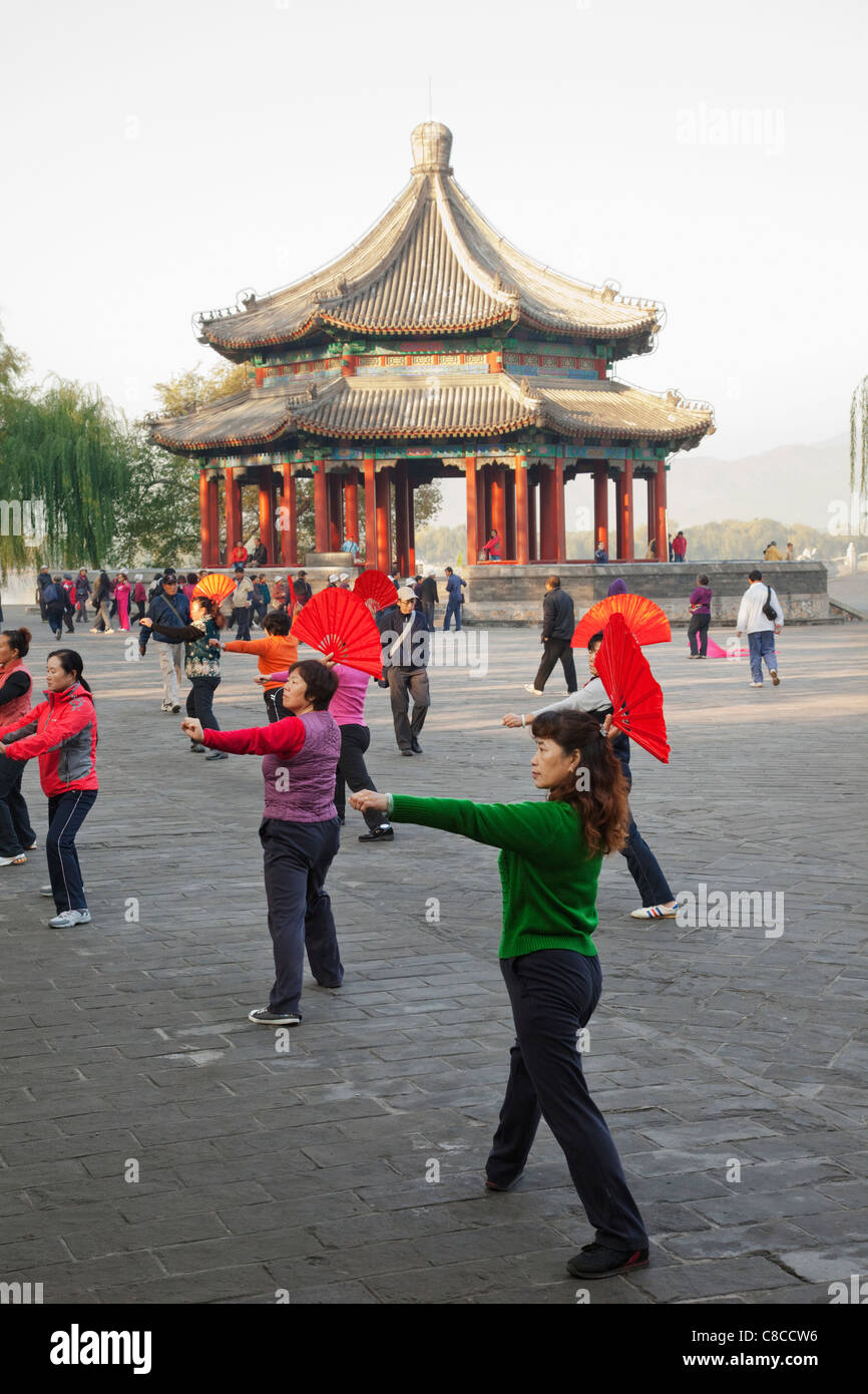 China, Beijing, Temple of Heaven Park, People Exercising Stock Photo ...