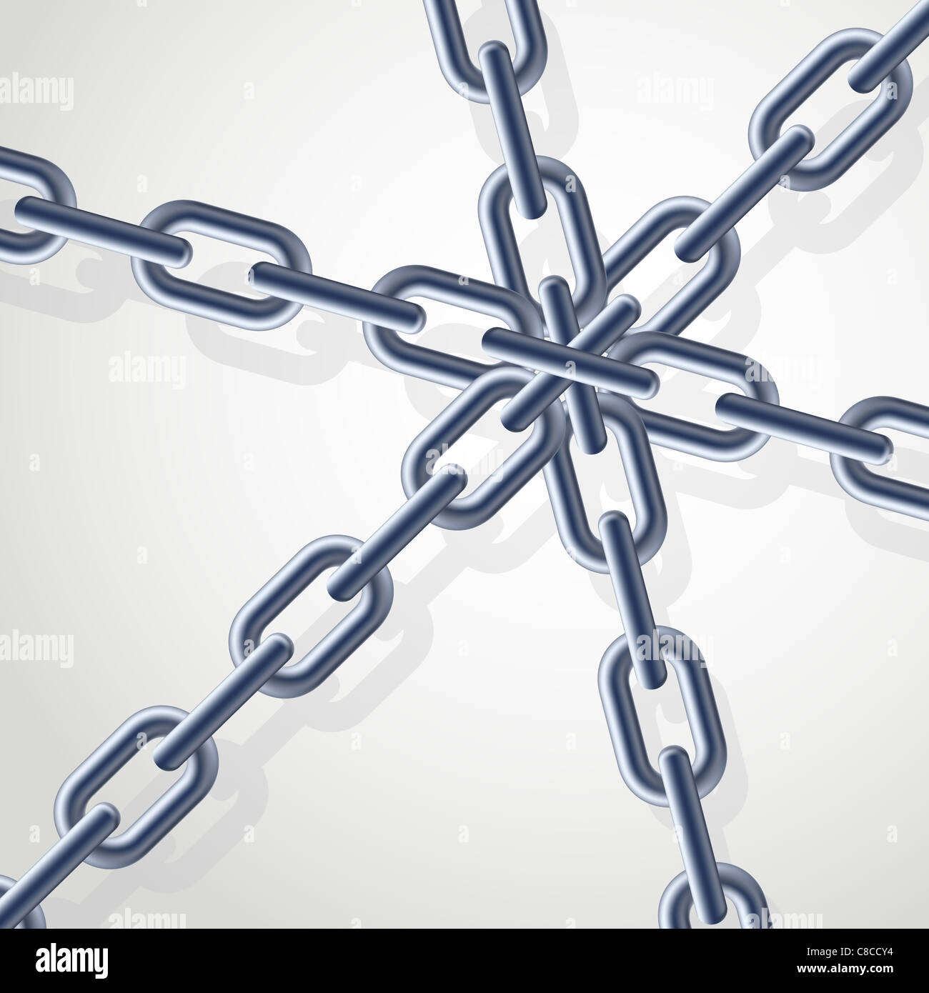 Realistic gray chain on the white background. Illustration for designer ...