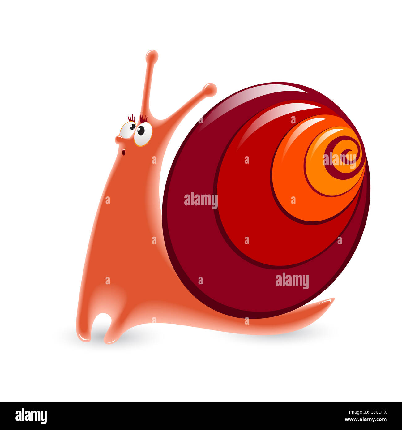 Cartoon Snail. Illustration isolated on white background Stock Photo ...