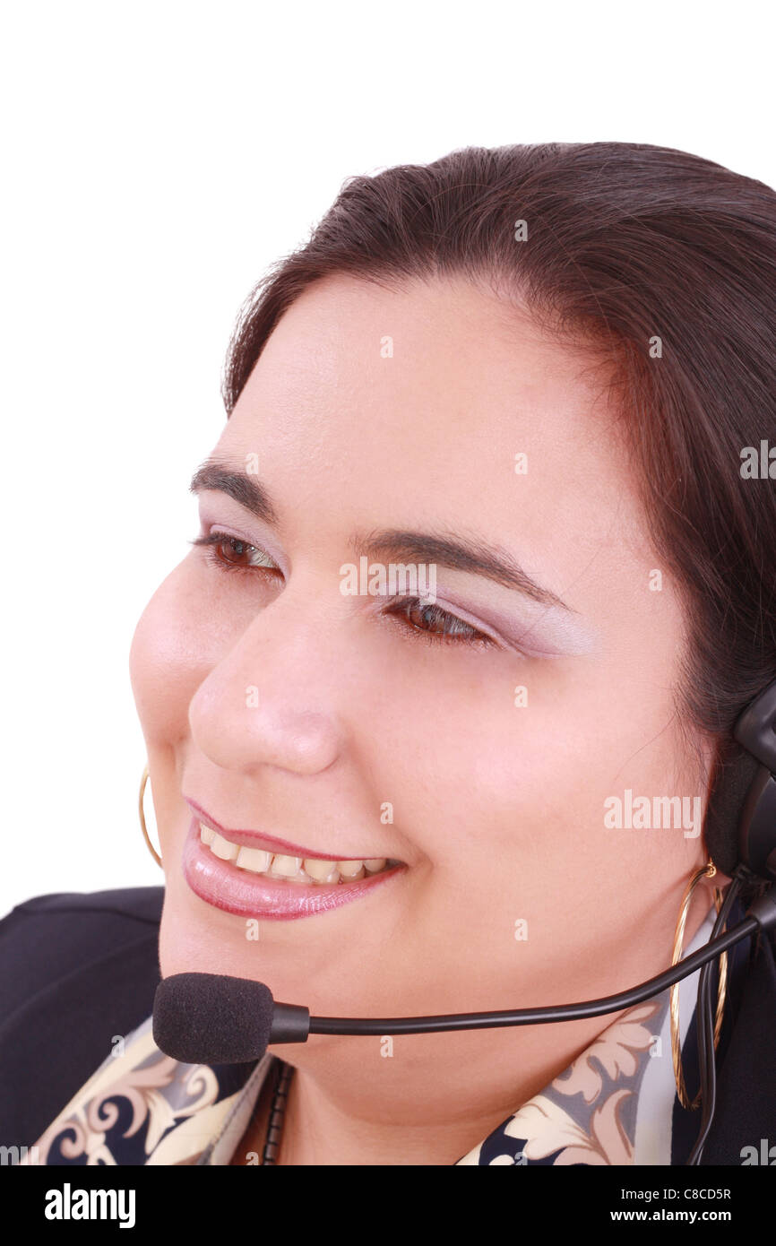 A thoughtful young operator sitting in her office Stock Photo - Alamy