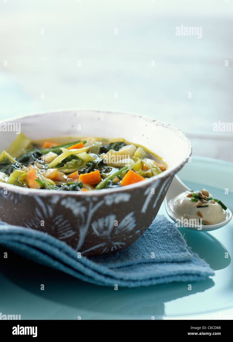 Blue string leek soup hi-res stock photography and images - Alamy