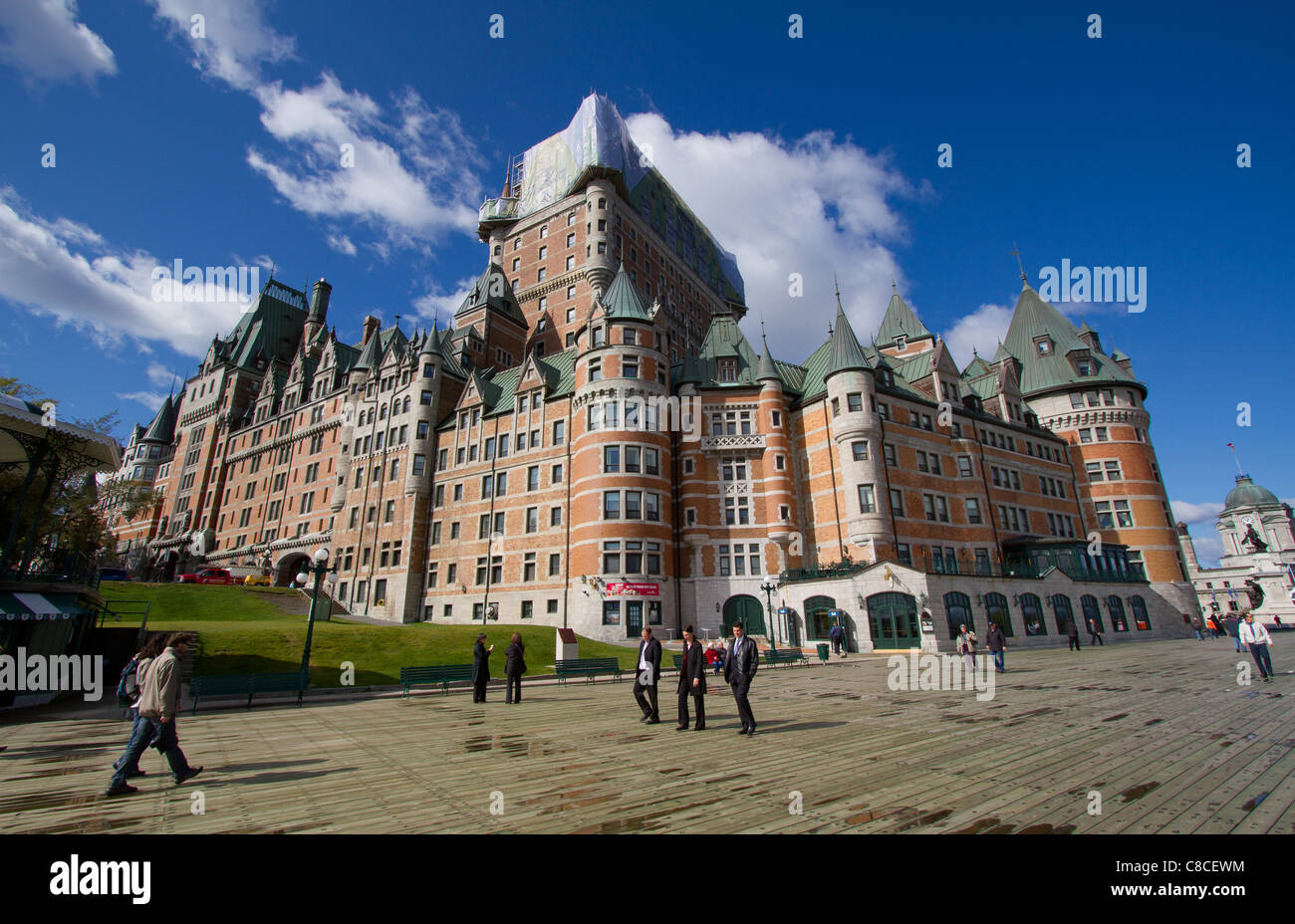 Chateau Frontenac, best known landmark of Quebec, Canada Stock Photo ...