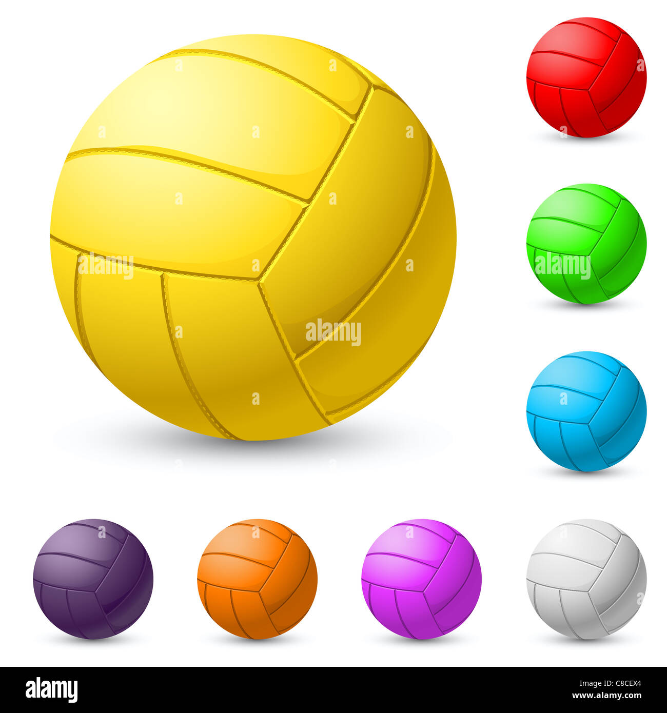 Multi-colored volleyball realist. Illustration on white background ...