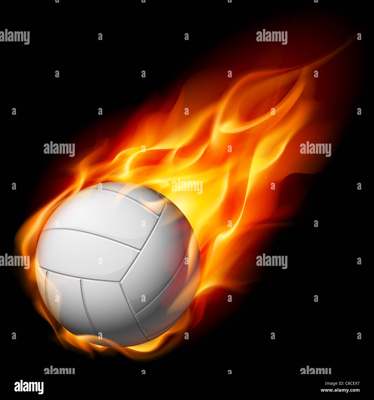 Fire volleyball. Illustration on white background Stock Photo - Alamy