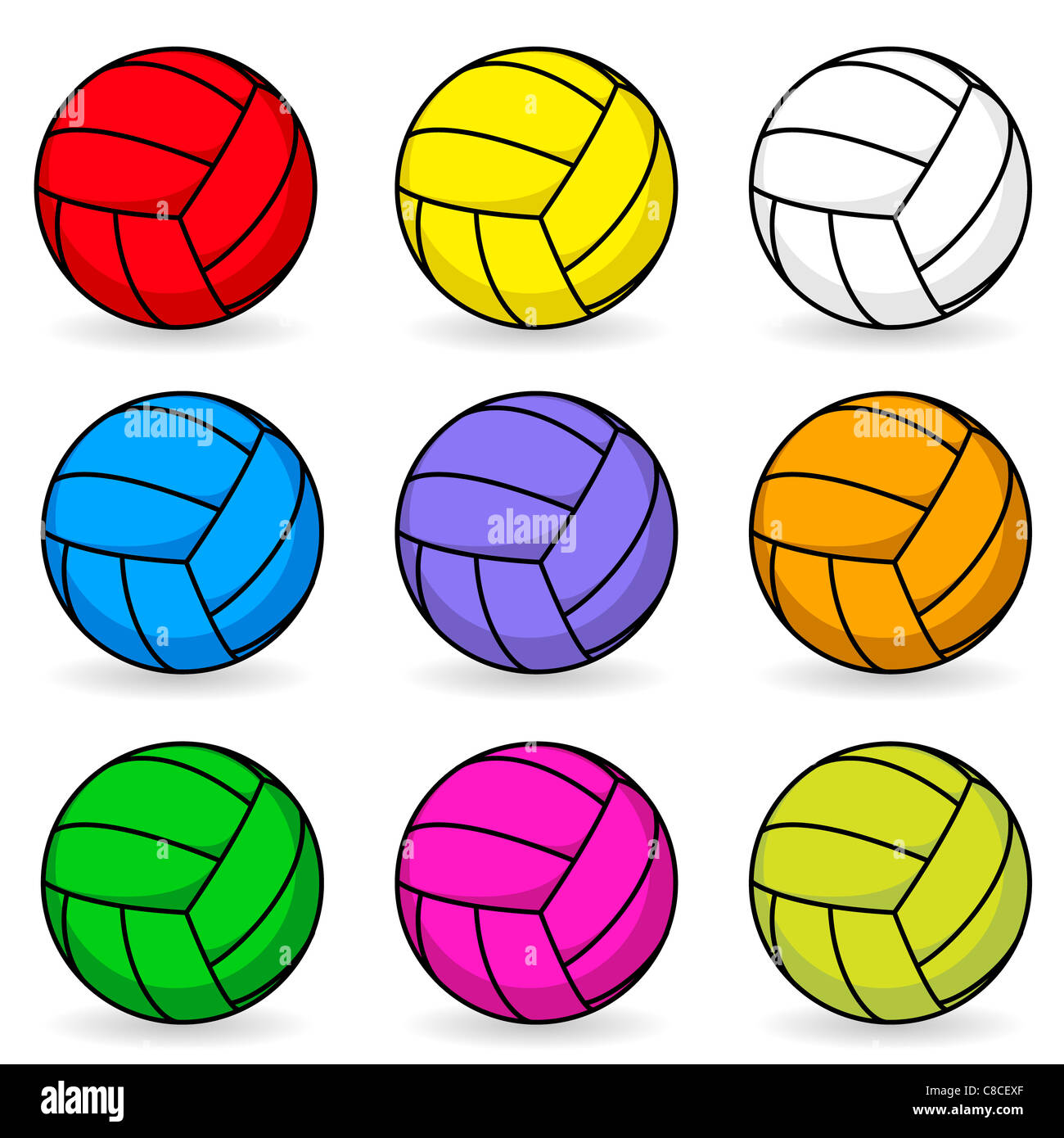 Cartoon volleyball. Illustration on white background Stock Photo - Alamy