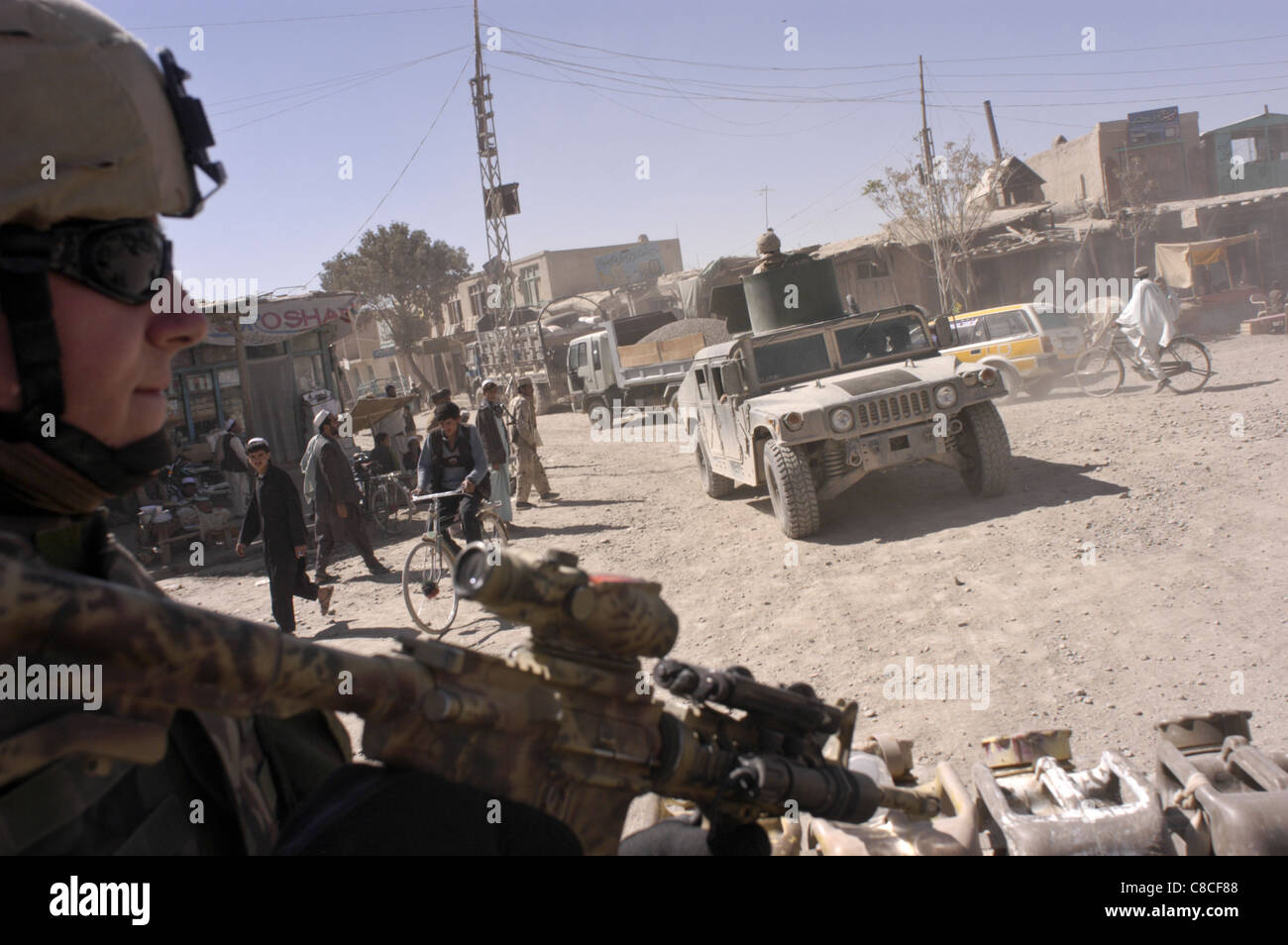 Members of the U.S. 82nd Airborne Division set out on patrol from the ...