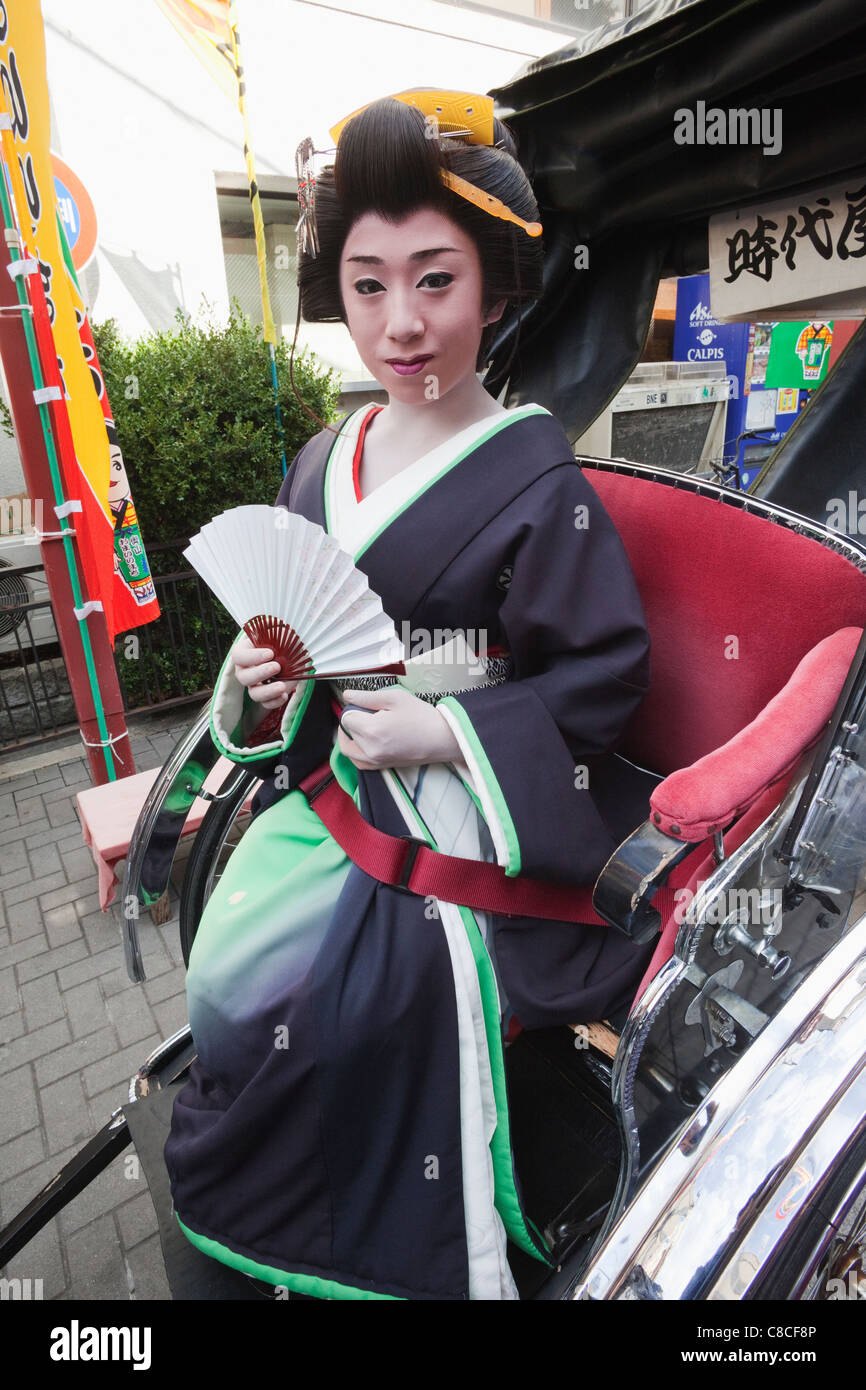 Japan, Tokyo, Asakusa, Geisha in Rickshaw Stock Photo - Alamy