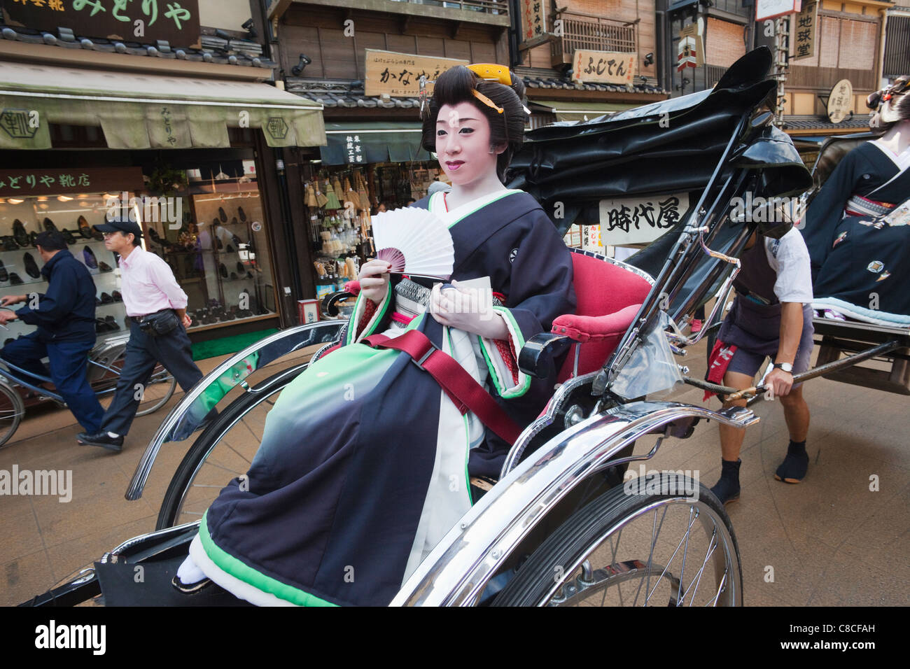Japan, Tokyo, Asakusa, Geisha in Rickshaw Stock Photo - Alamy
