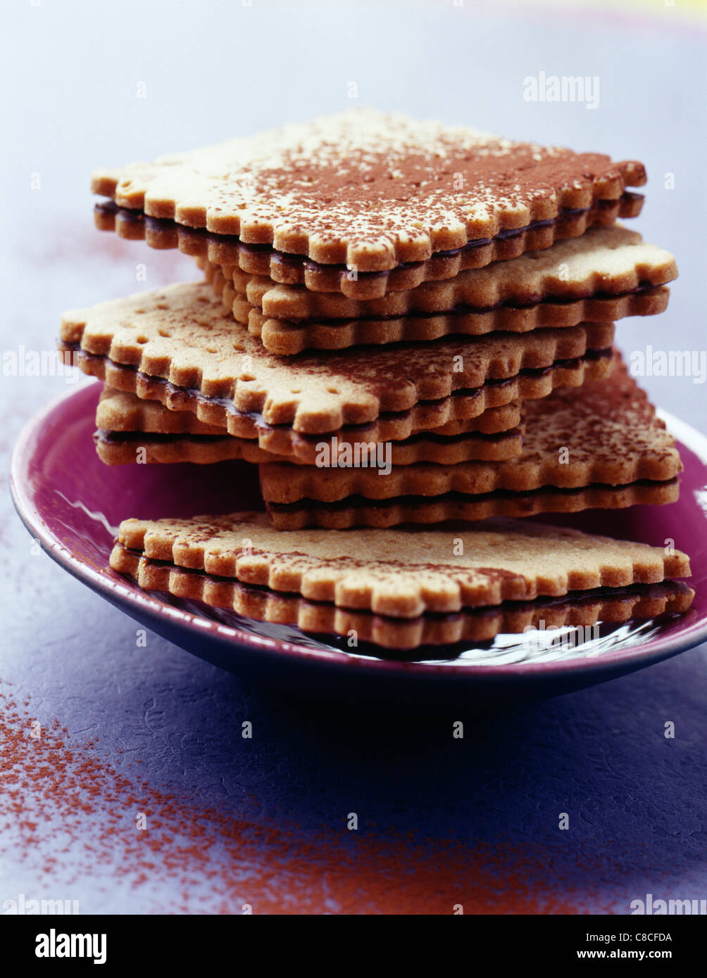 Chocolate shortbread biscuits Stock Photo - Alamy