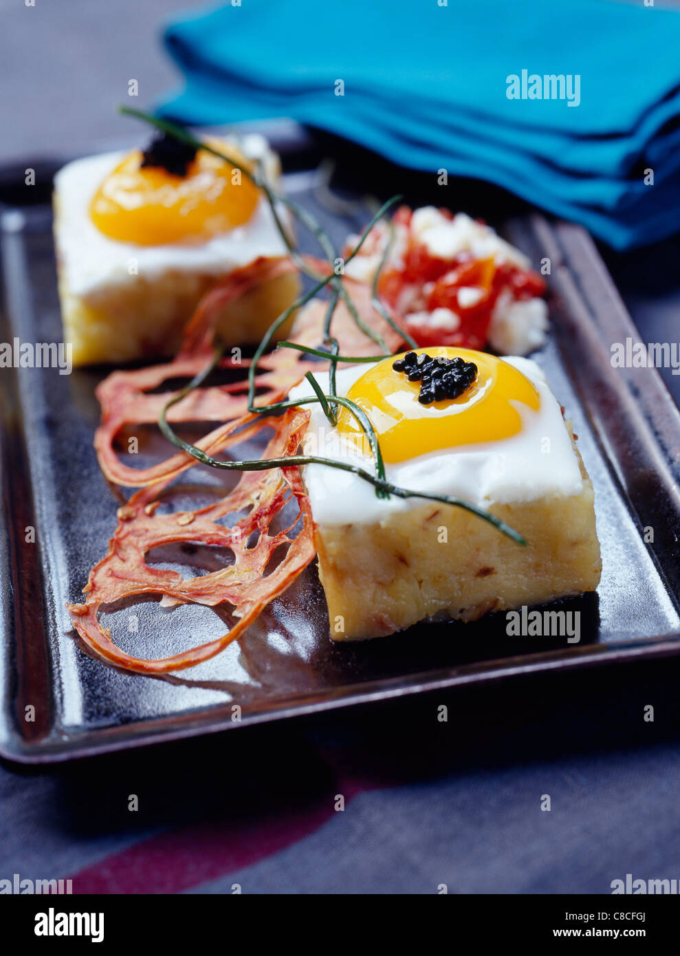 Square fried eggs Stock Photo - Alamy