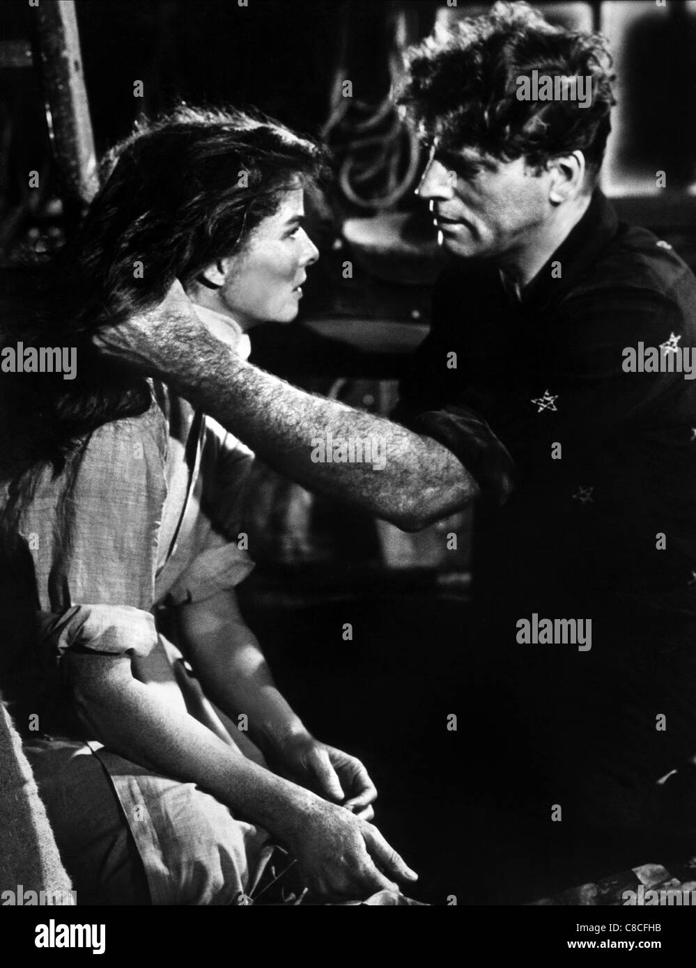 Burt Lancaster Katharine Hepburn Rainmaker Black and White Stock Photos ...