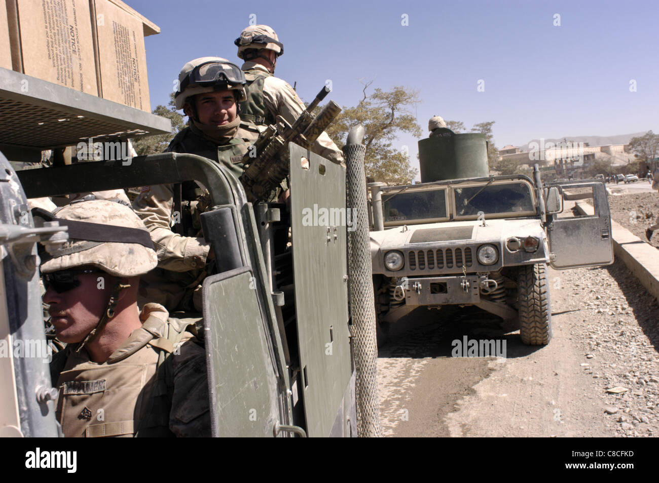 Members of the U.S. 82nd Airborne Division set out on patrol from the ...