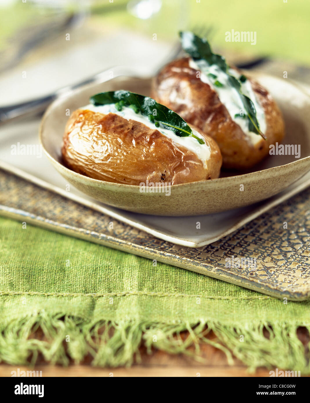 Baked potatoes two hi-res stock photography and images - Alamy