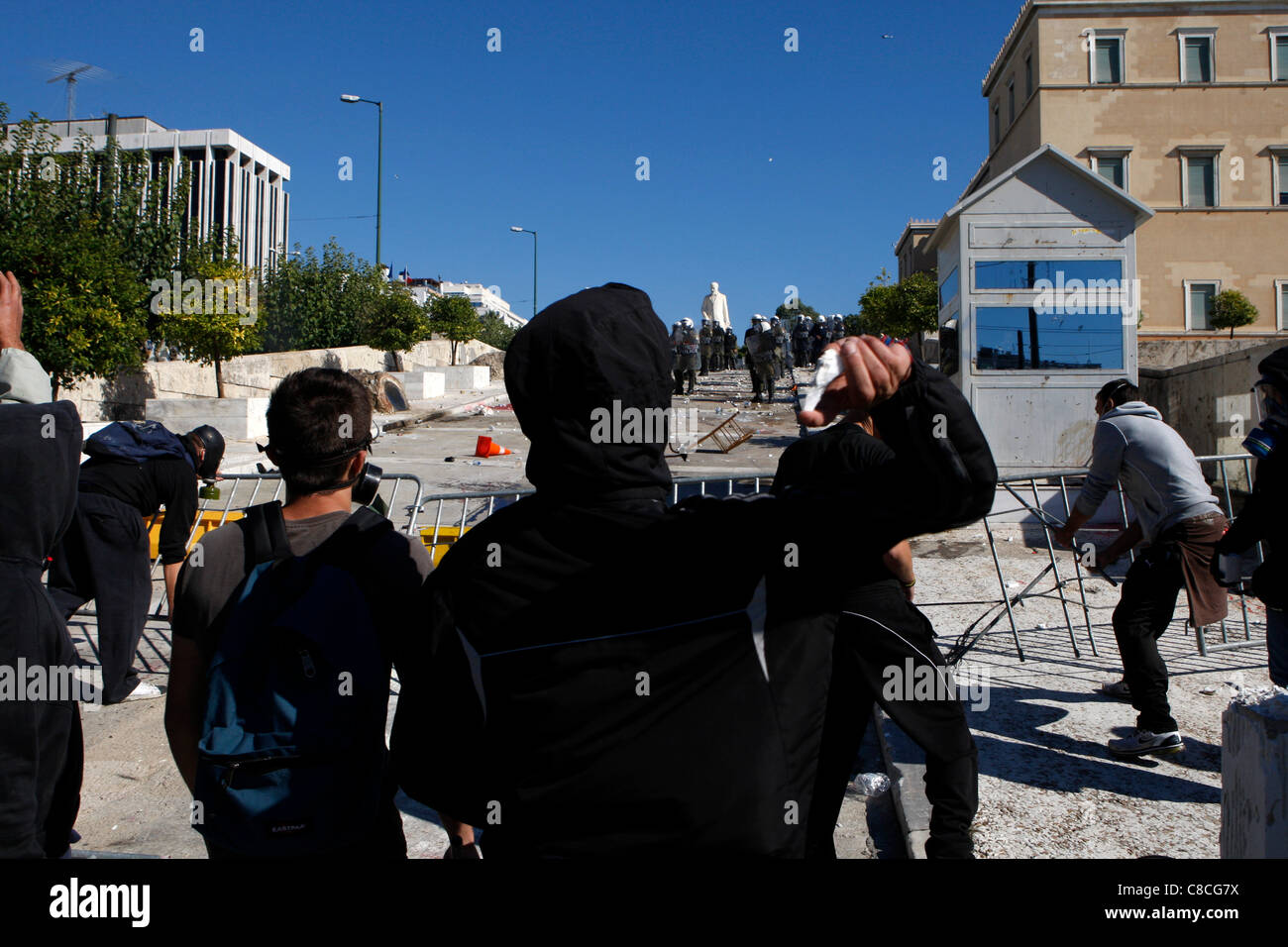Throw tear gas bombs hi-res stock photography and images - Alamy
