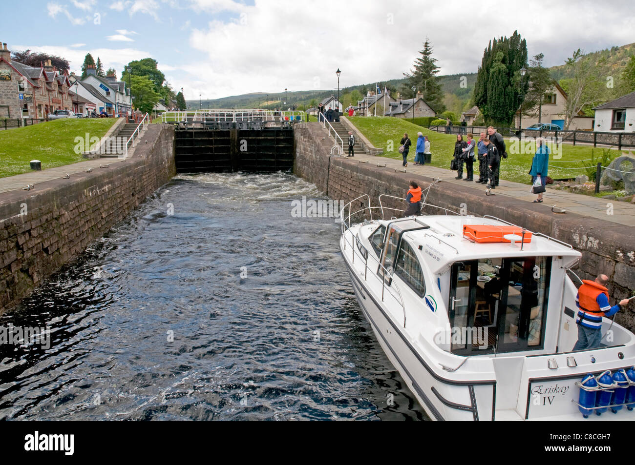 Lock gates at Fort Augustus at the southwestern end of Loch Ness Stock ...