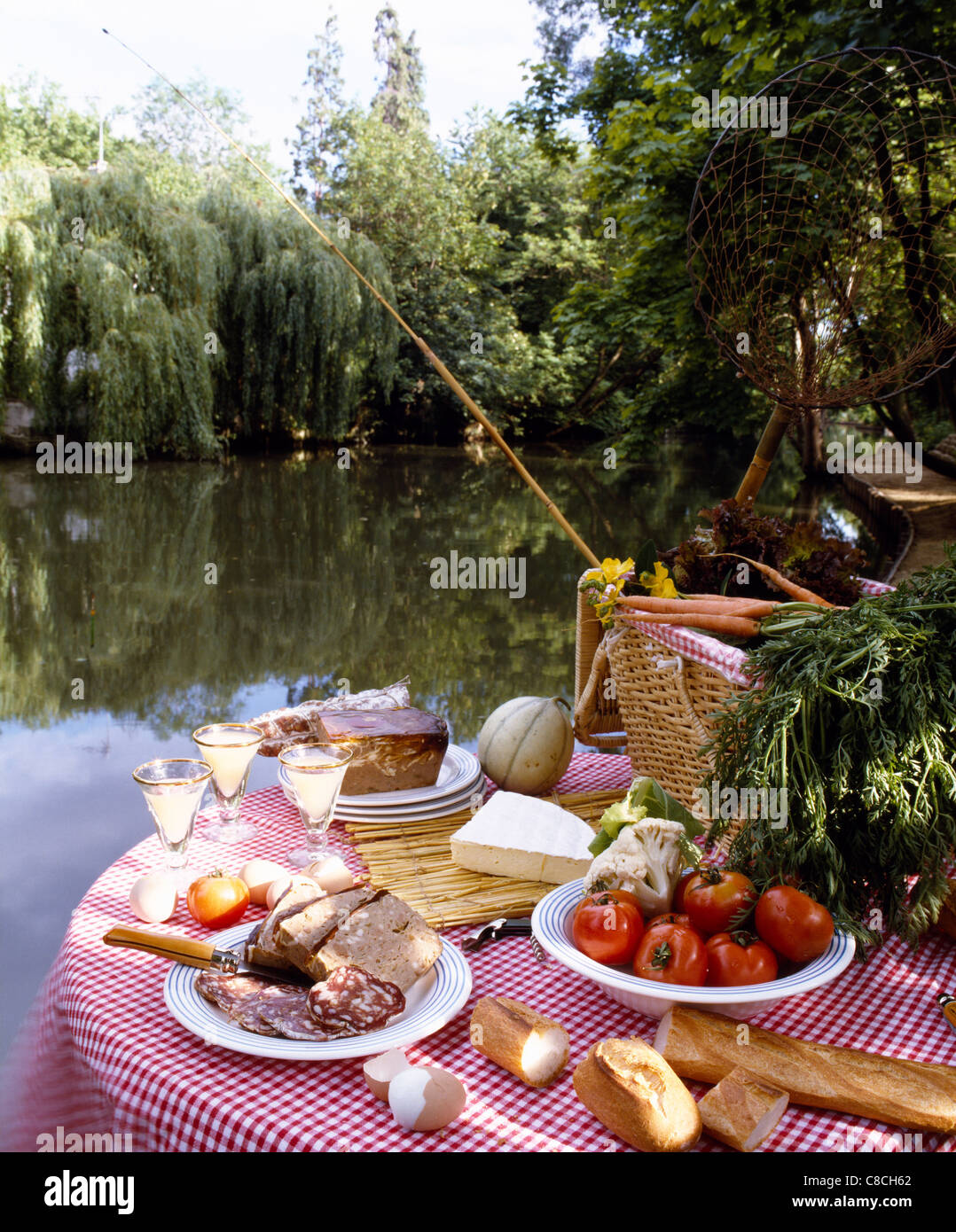 Picnic by water Stock Photo - Alamy