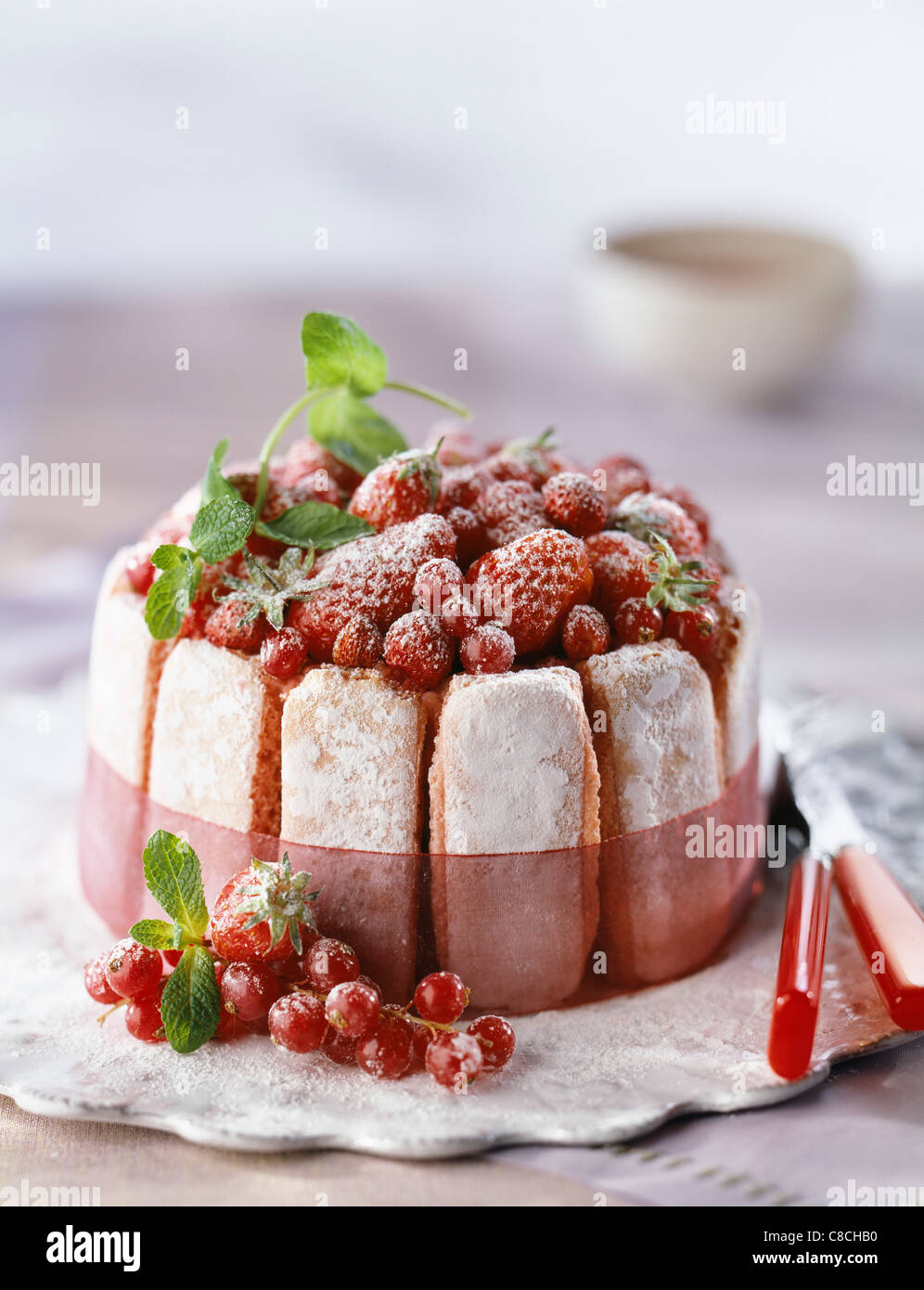 Summer fruit charlotte Stock Photo - Alamy