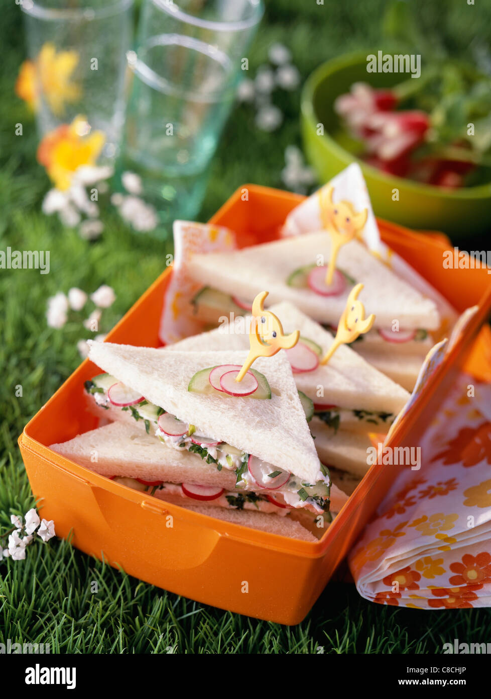 Fresh triangle sandwiches Stock Photo - Alamy