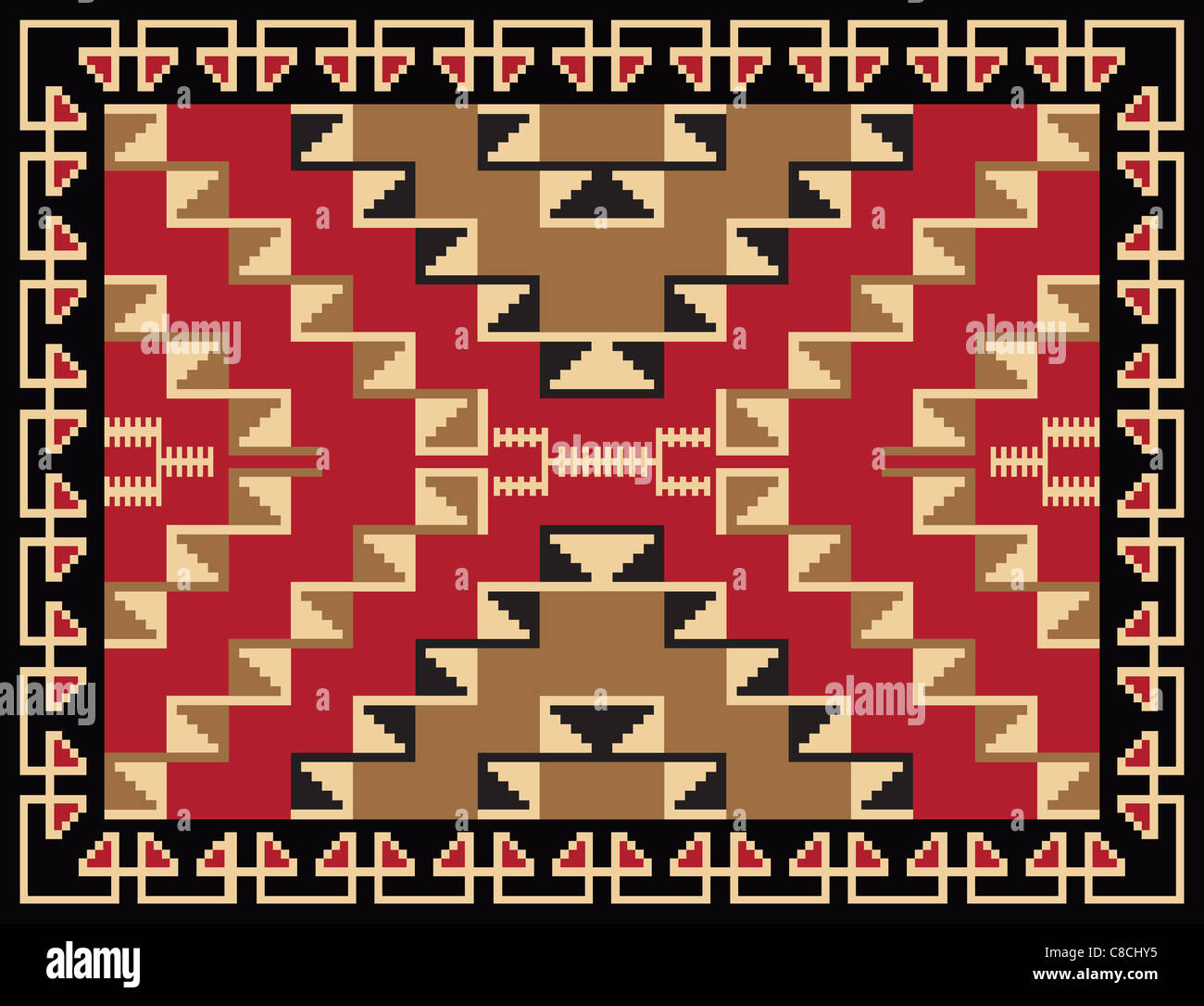 Traditional Ethnic Rug Pattern Design Stock Photo - Alamy