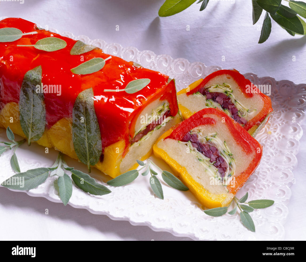 Vegetable terrine with olives Stock Photo - Alamy