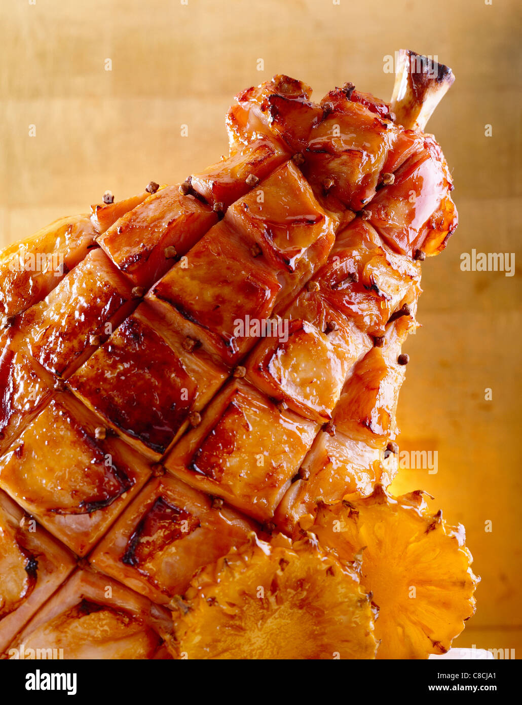 York ham with pineapple Stock Photo - Alamy