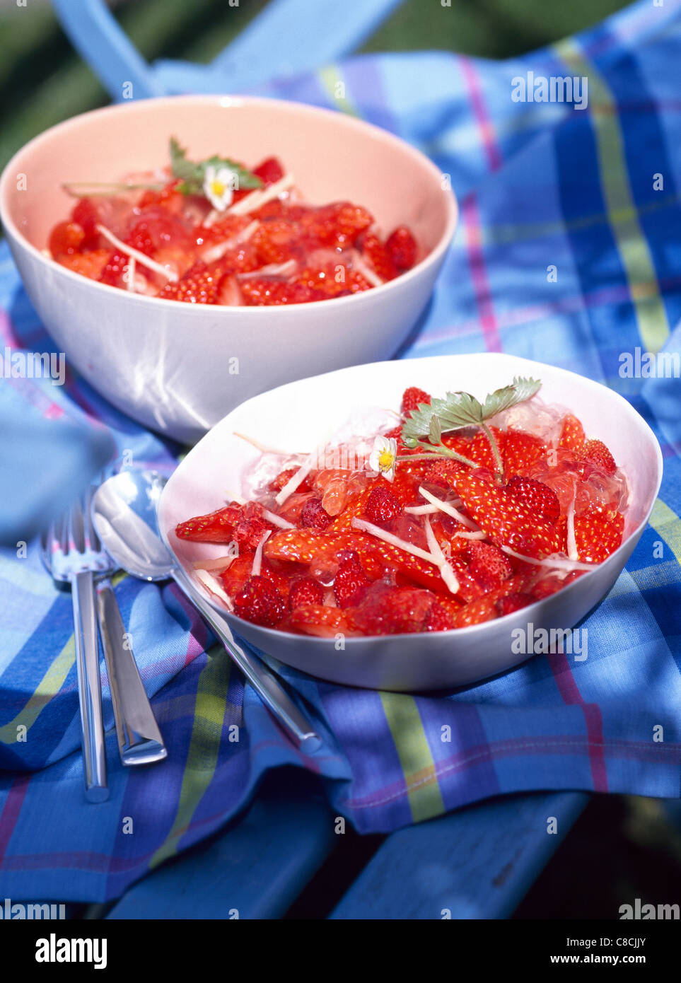 Summer fruit in jelly Stock Photo - Alamy