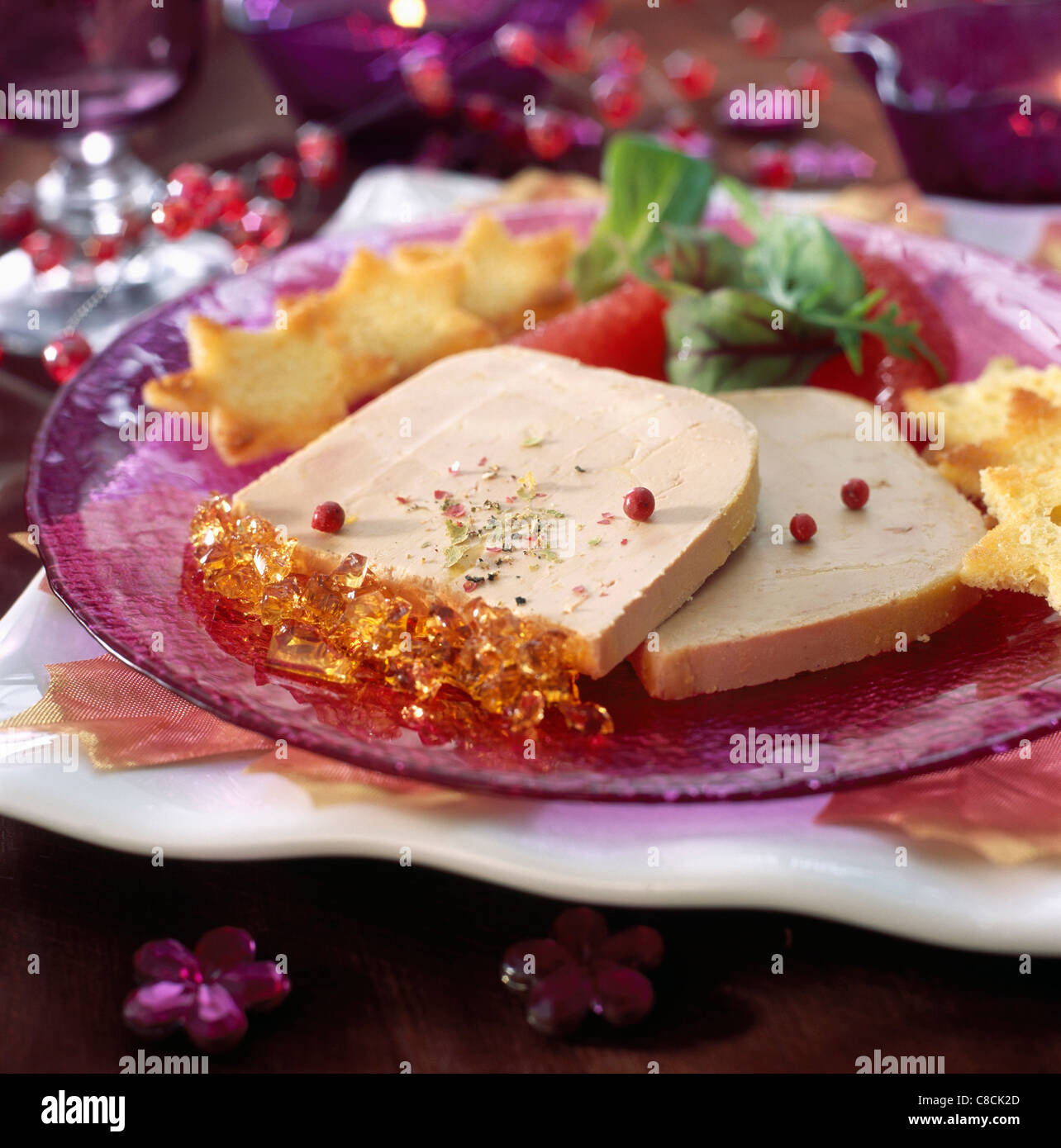 Christmas foie gras with aspic Stock Photo - Alamy