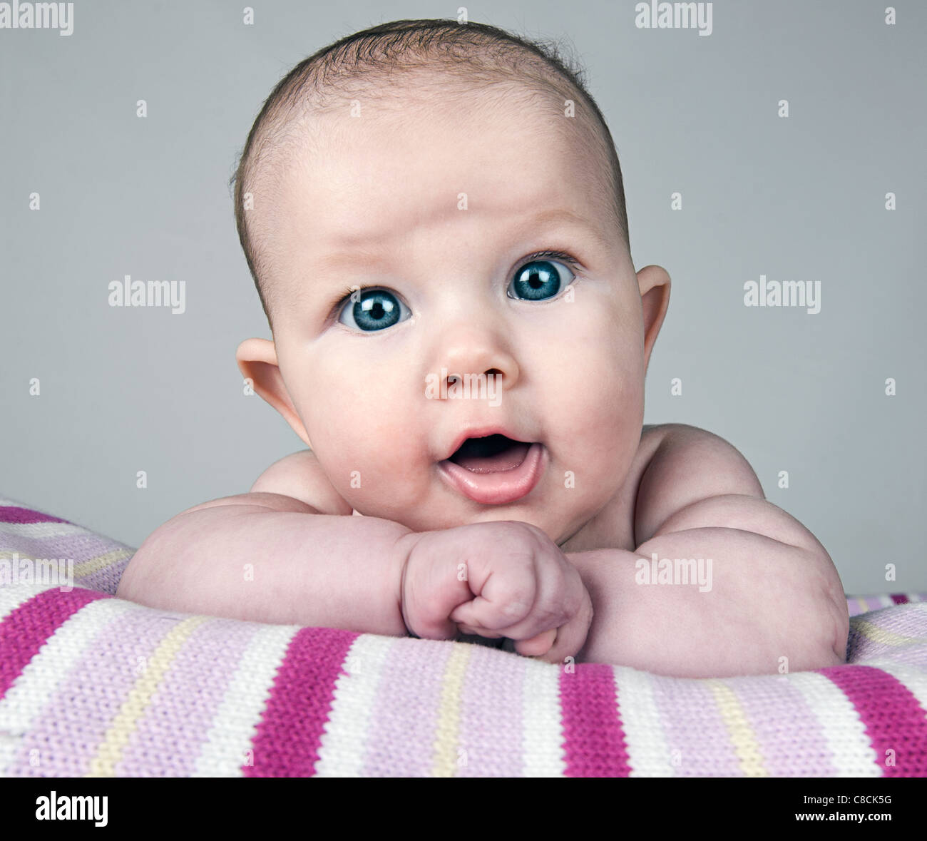 Beautiful Shot of a Pretty Baby Girl Smiling Stock Photo - Alamy