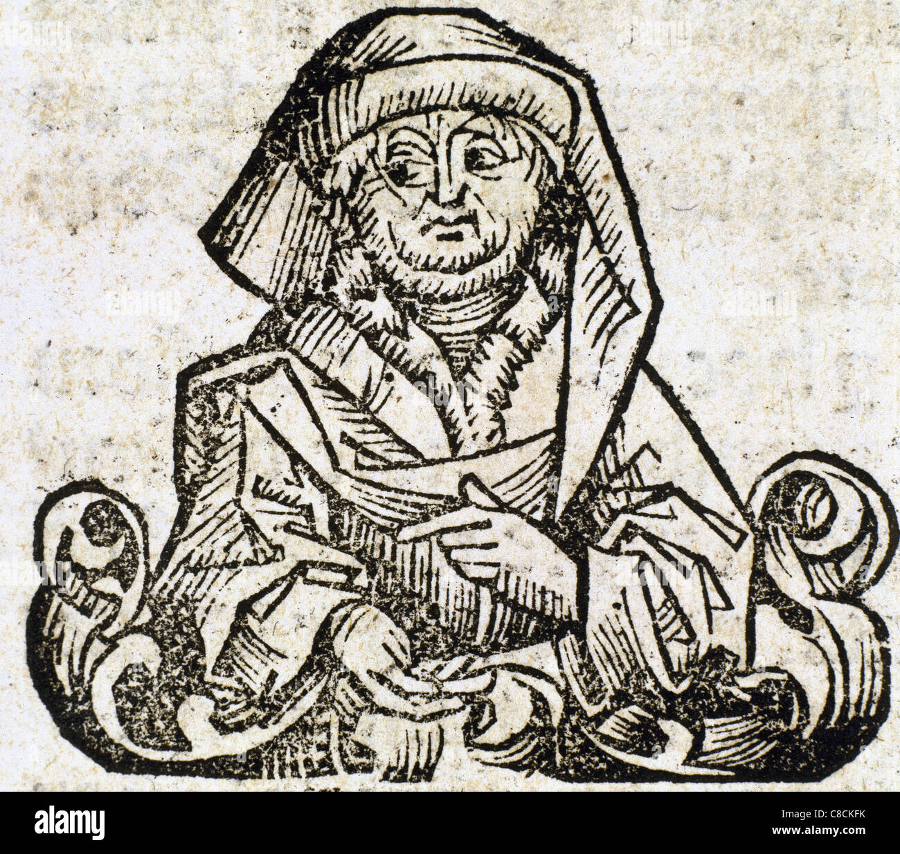 Anaximenes of Miletus (585 BC-528 BC). Greek philosopher. Engraving ...