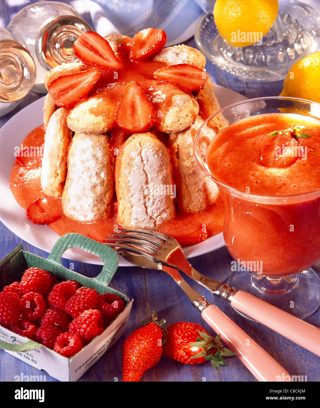 Summer fruit Charlotte Stock Photo - Alamy