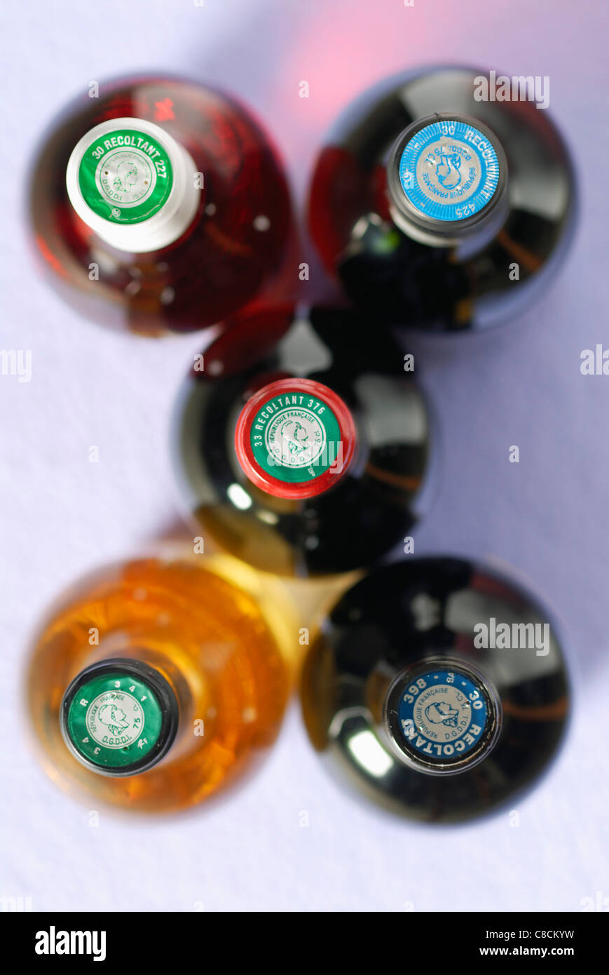 Five bottles of wine Stock Photo - Alamy