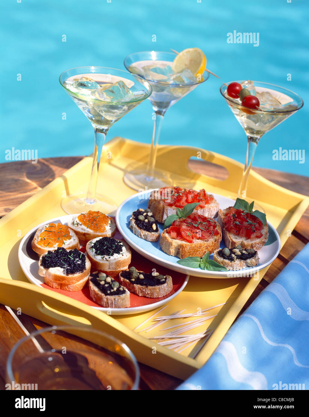 Russian toast, crostini with tapenade and bruschetta Stock Photo - Alamy