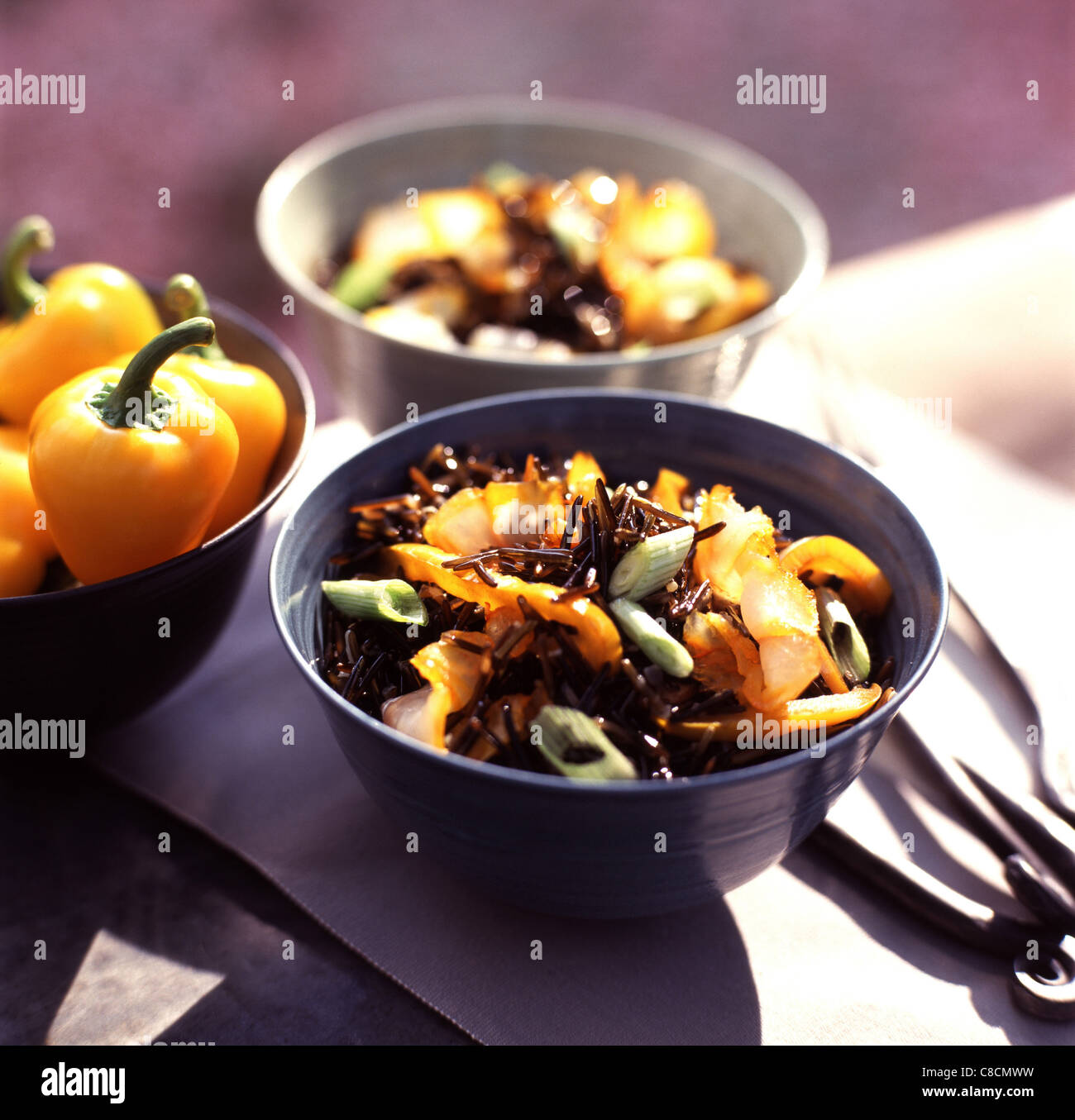 wild rice, chive and haddock salad Stock Photo - Alamy