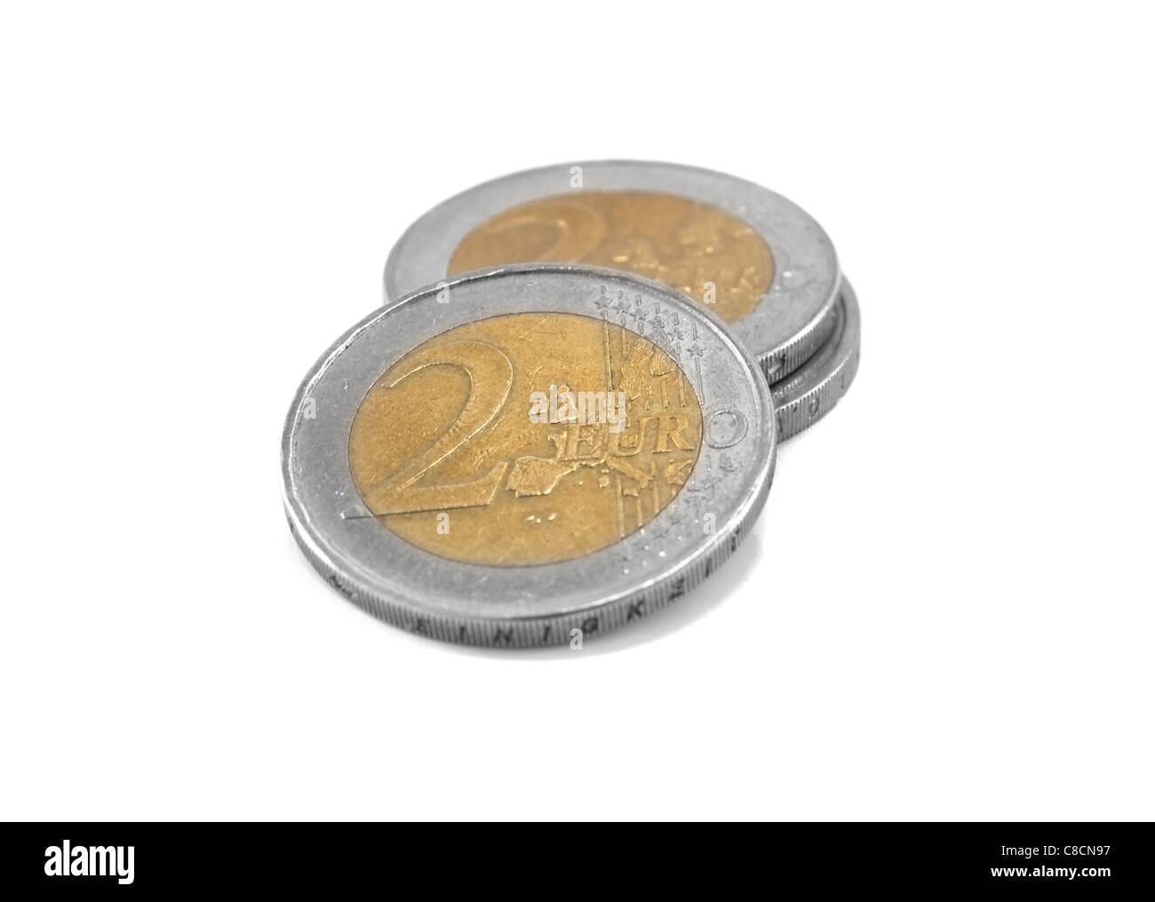 euro coin isolated on white background Stock Photo - Alamy
